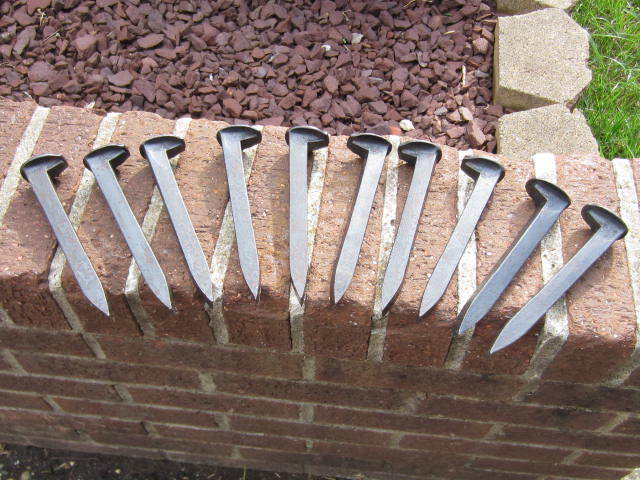 10 UN-USED Rail Road Spikes Blacksmith Bladesmith Knifemaking Anvil ...