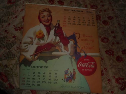VINTAGE COCA COLA 1956 CALENDAR - SEPTEMBER ONE PAGE -- Antique Price ...