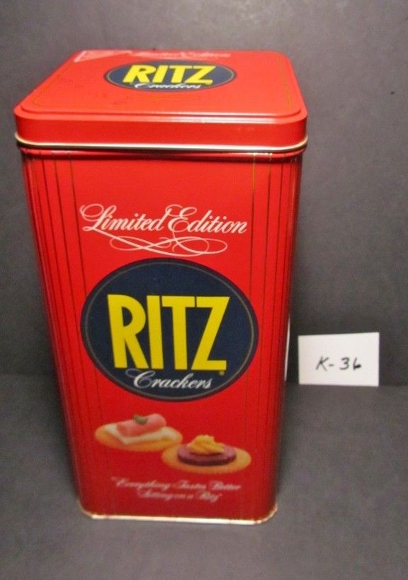 VINTAGE COLLECTIBLE 1987 RITZ TIN CAN CRACKER CONTAINER LIMITED EDITION ...