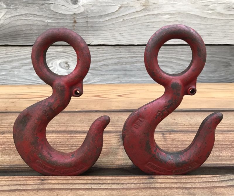 Lot of 2 Vintage Crosby-Laughlin Cast Iron Hooks ~ Block and Tackle ...