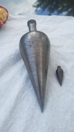 Vintage 17.5 oz Stainless Steel Plumb Bob Plus small brass Bob ...