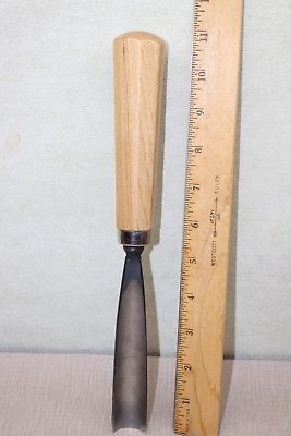 OLD WOOD CARVING TOOLS Vintage 7/8" #9 SWEEP STRAIGHT WOOD GOUGE ...