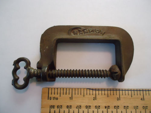 Vintage CHAMPION C-Clamp with raised lettering and "Skeleton Key ...