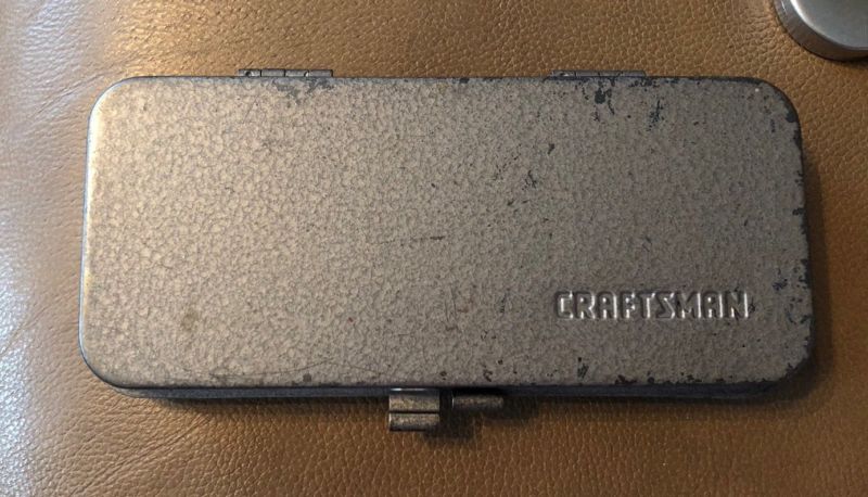 Vintage Metal Craftsman Socket Tin Metal Tool Box Case Hinged Grey ...