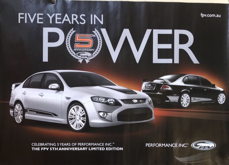 Ford Falcon FPV 5th Anniversary GT showroom Poster see also Brochure ...