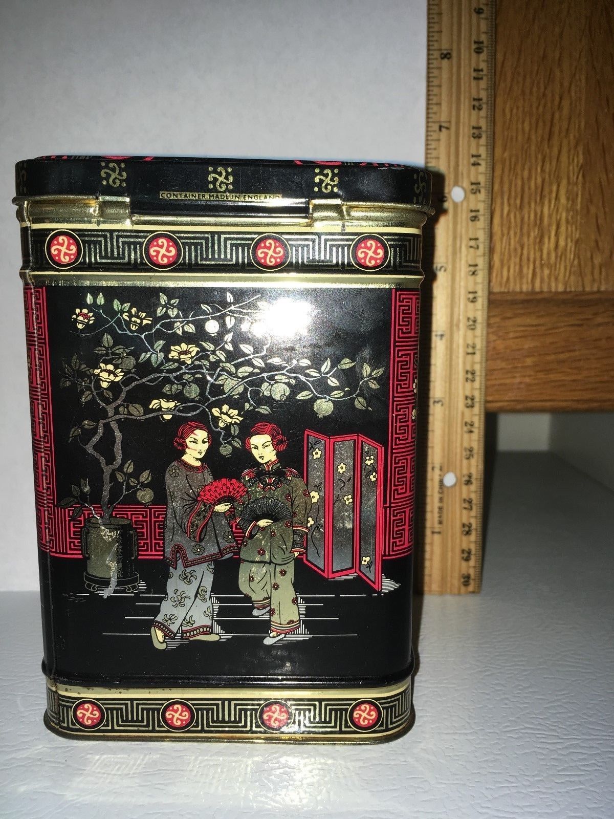 Vintage Japanese Tea tin 5 3/4'''' tall x 4'''' wide -- Antique Price ...