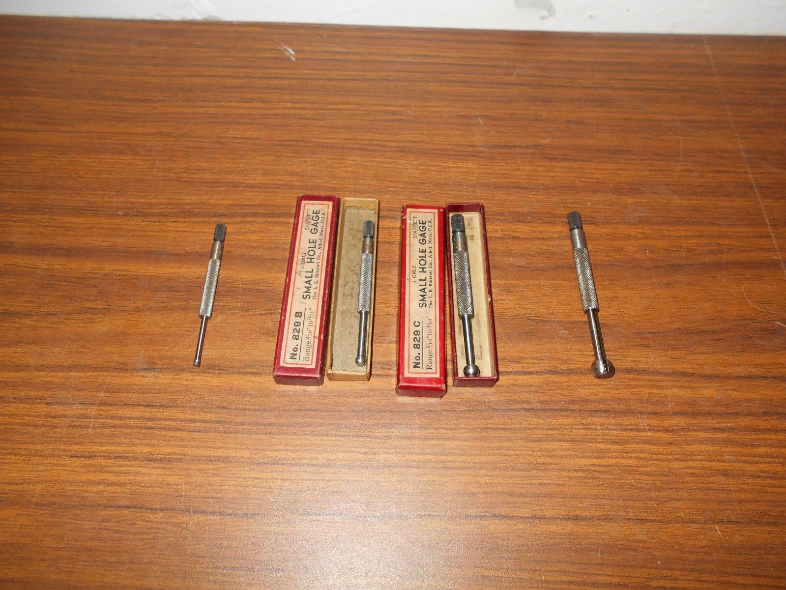 L.S. Starrett Small Hole Gages N0.829-A,829-B,829-C,829-D -- Antique ...