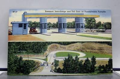 Pennsylvania PA Turnpike Interchange Toll Gate Entrance Postcard Old ...