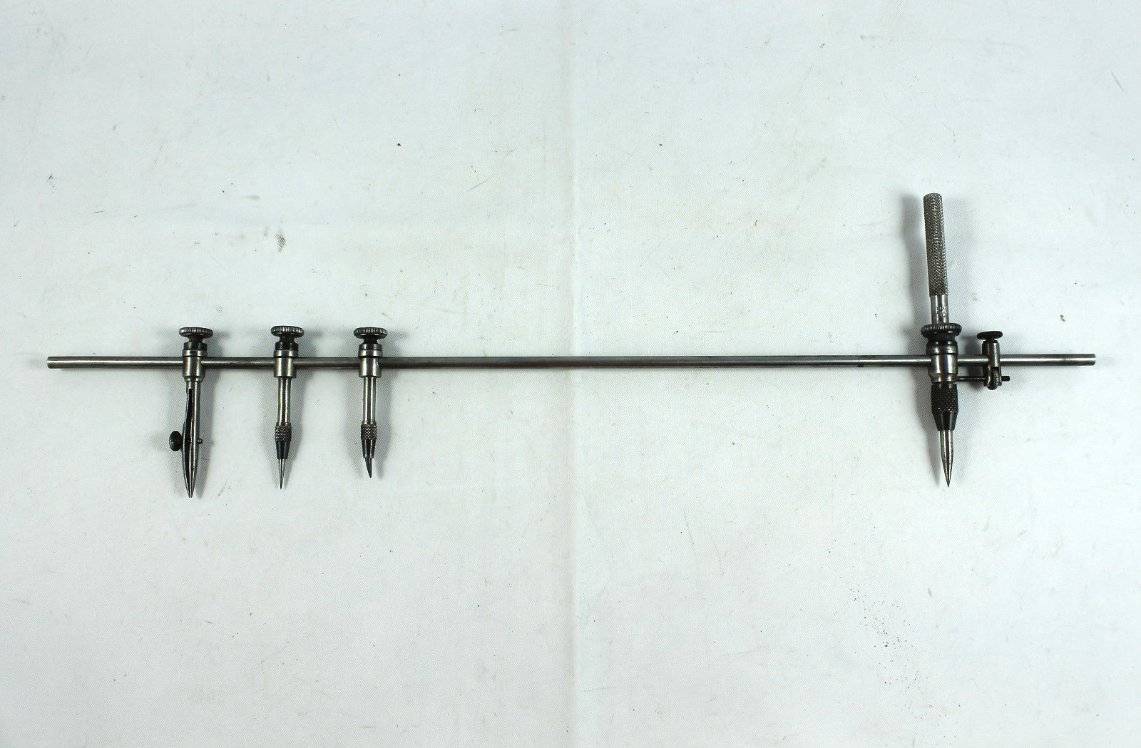 Vintage LS Starrett 5 Piece Beam Trammel Set, 13 Inch Beam, Good ...