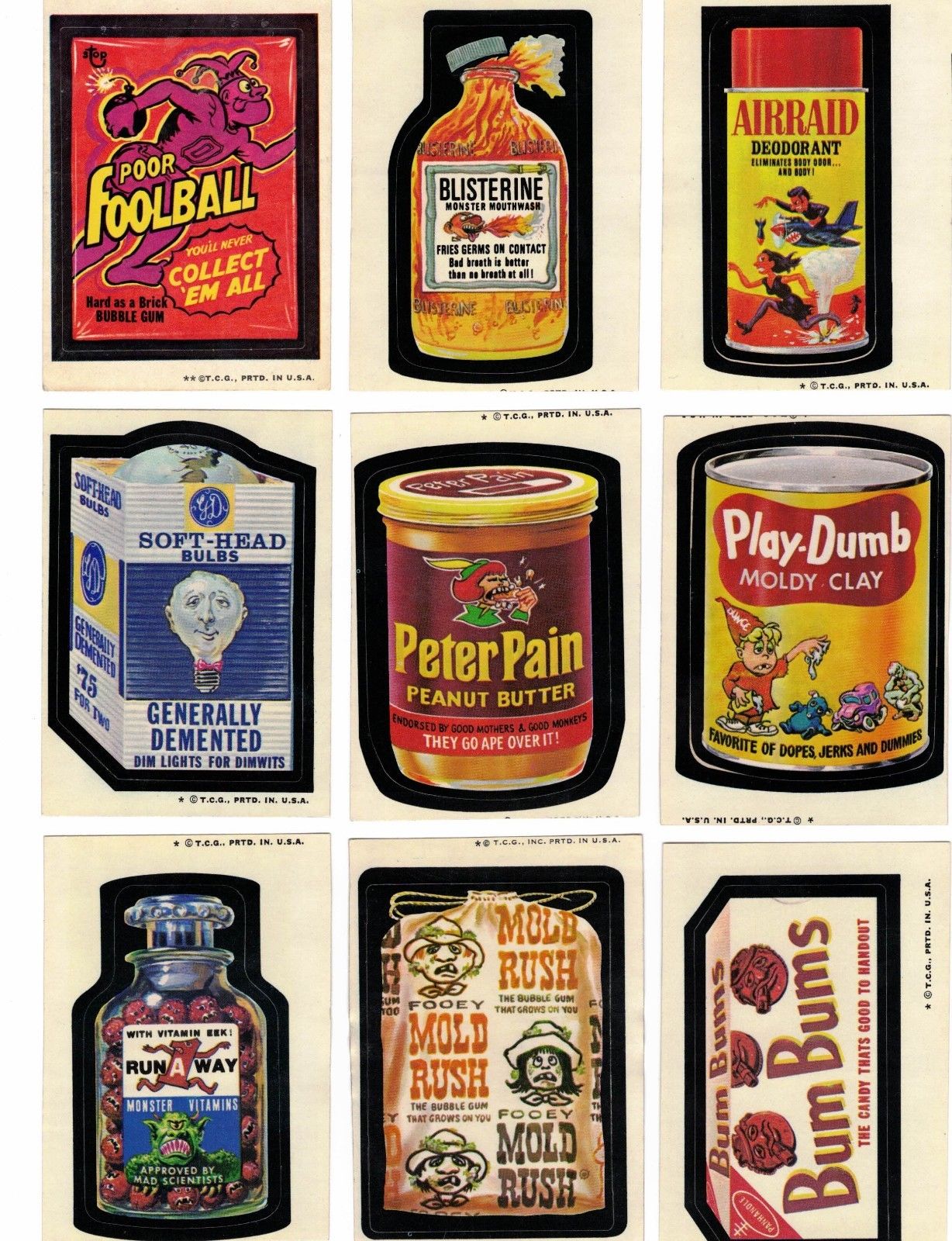 1974 6th Series WACKY PACKAGES 23 DIFFERENT Stickers Lot -- Antique ...