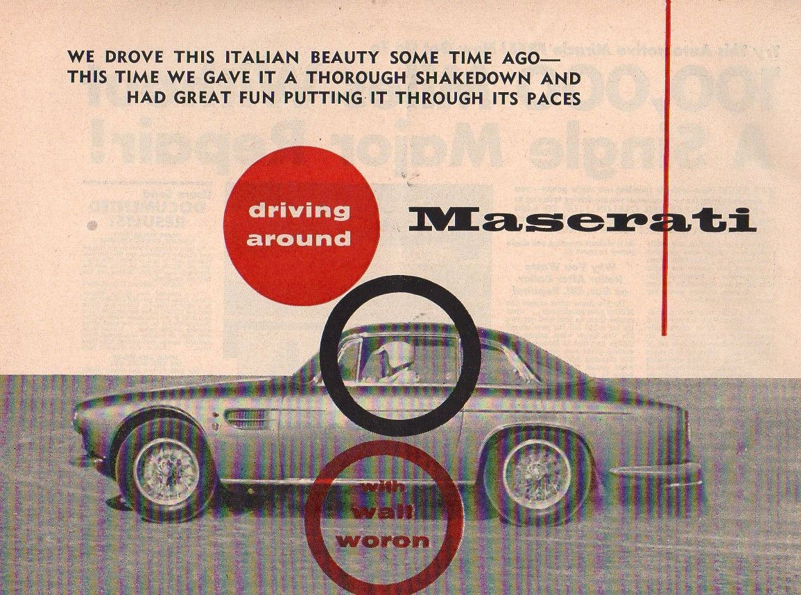VINTAGE ORIGINAL 1957 MASERATI MAGAZINE ARTICLE-2 8" X 11" PAGES ...