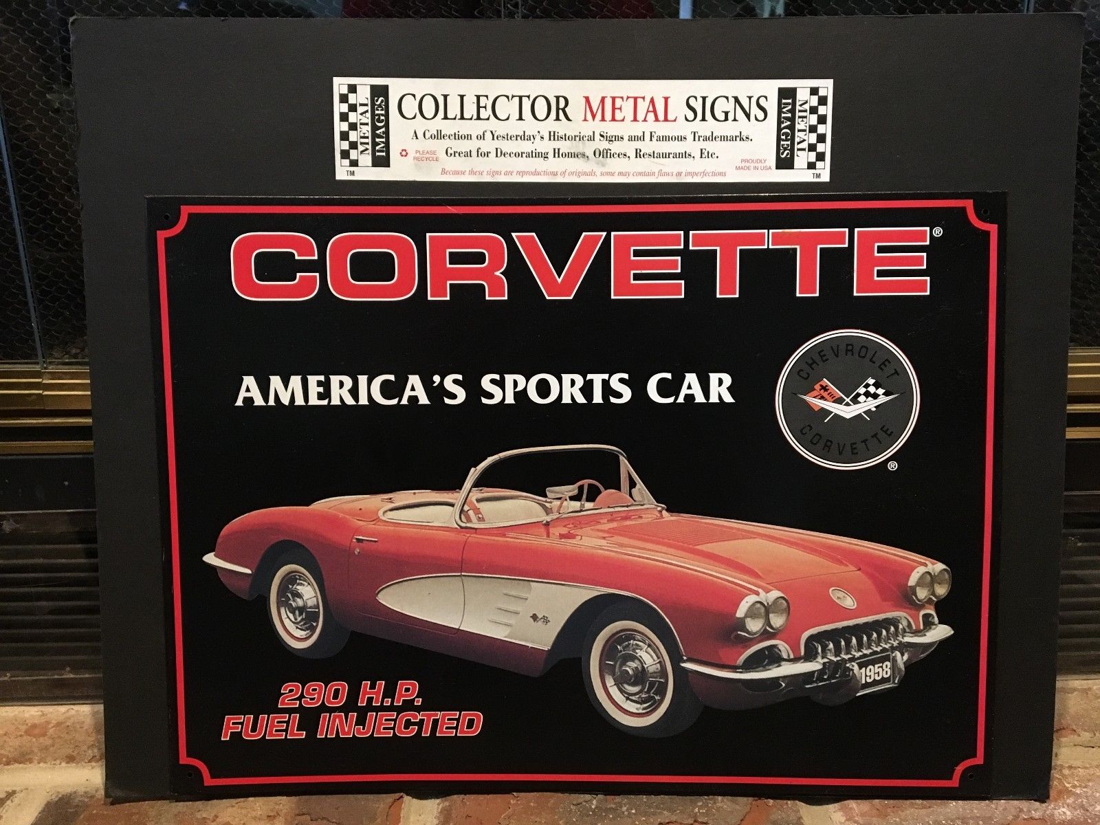 New! CHEVY CORVETTE 1958 Collectible Tin Metal Classic Sign Poster ...