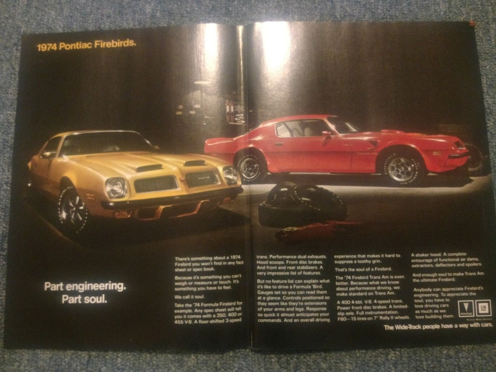 1974 Pontiac Trans Am Magazine Ad Centerfold, 2 full page Mint ...
