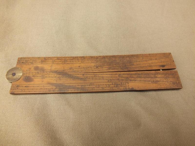 ANTIQUE BOXWOOD 6" FOLDING SECTOR RULE / RULER. NOT A SLIDE RULE ...