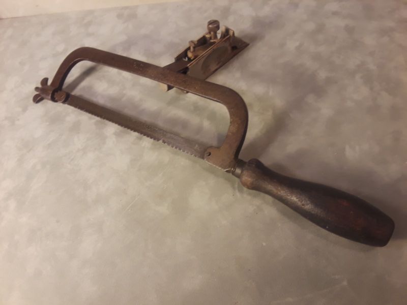 Vintage primitive Antique Bone Butcher Hacksaw Metal Blade Wood Handle ...