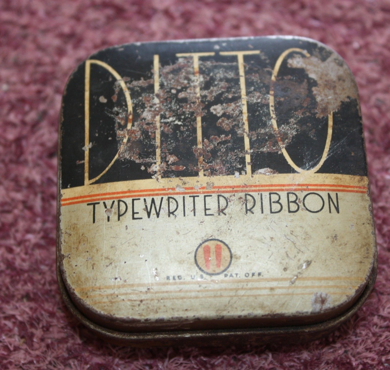 Vintage Ditto Typewriter Ribbon Tin -- Antique Price Guide Details Page