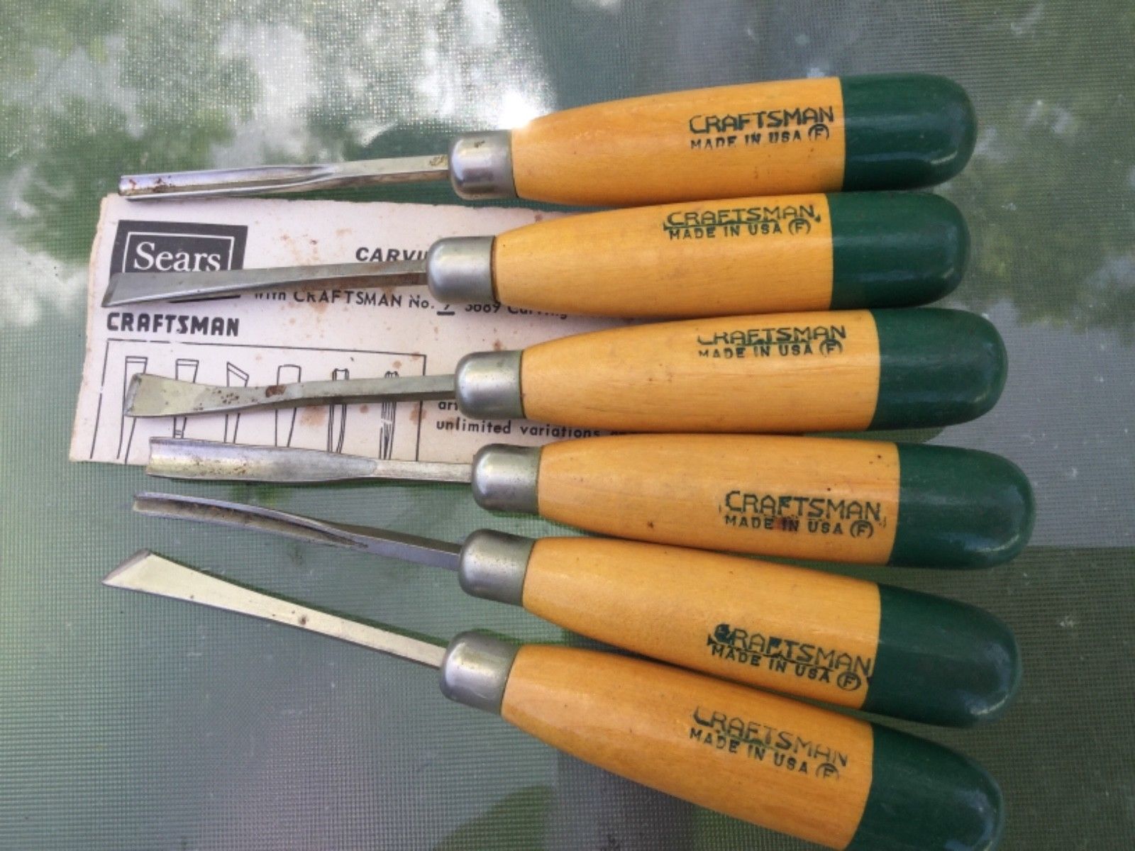 Craftsman Tools Vintage Wood Chisel Carving Gouge Set in pouch -- Antique Price Guide Details Page