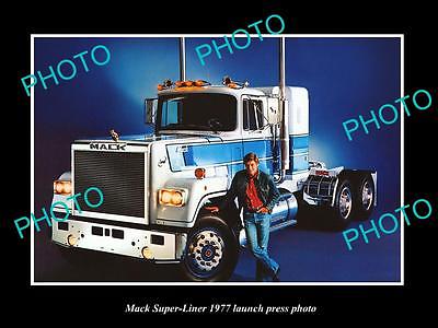 OLD LARGE HISTORIC PHOTO OF 1977 MACK SUPERLINER TRUCK LAUNCH PRESS ...