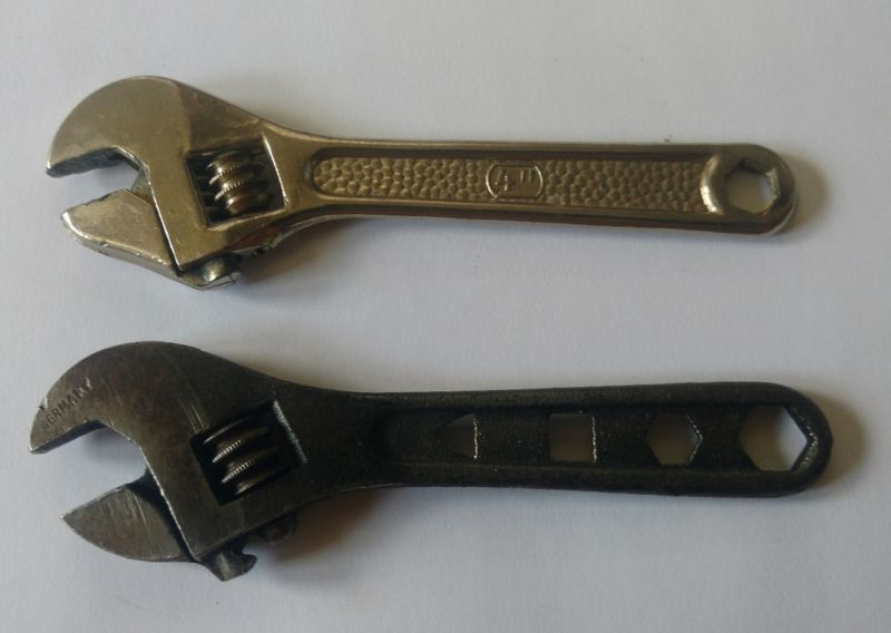 2 vintage German Made 4" Adjustable Wrenches unique West Germany Small ...