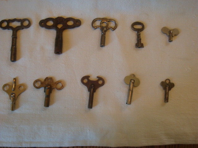 Antique Vintage Steampunk Lot Of 10 Assorted Clock Winding Wind Up Keys ...