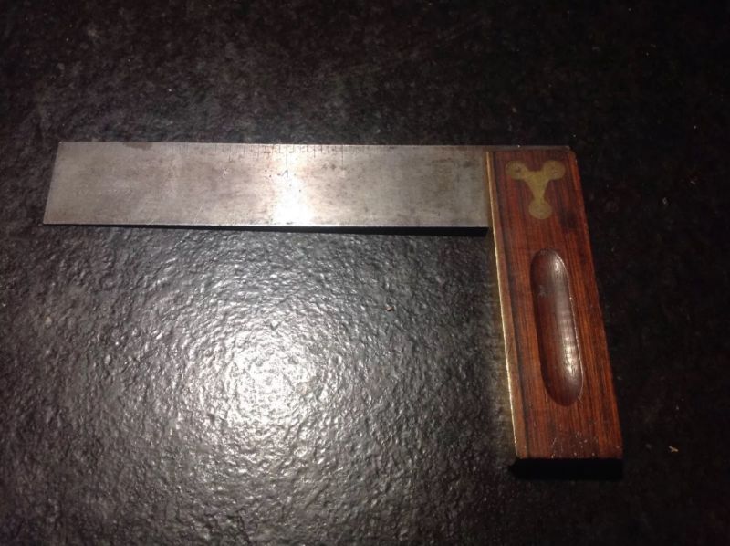 Vintage 9 Inch Stanley Tri Square Brass Inserts Square no 20 -- Antique ...