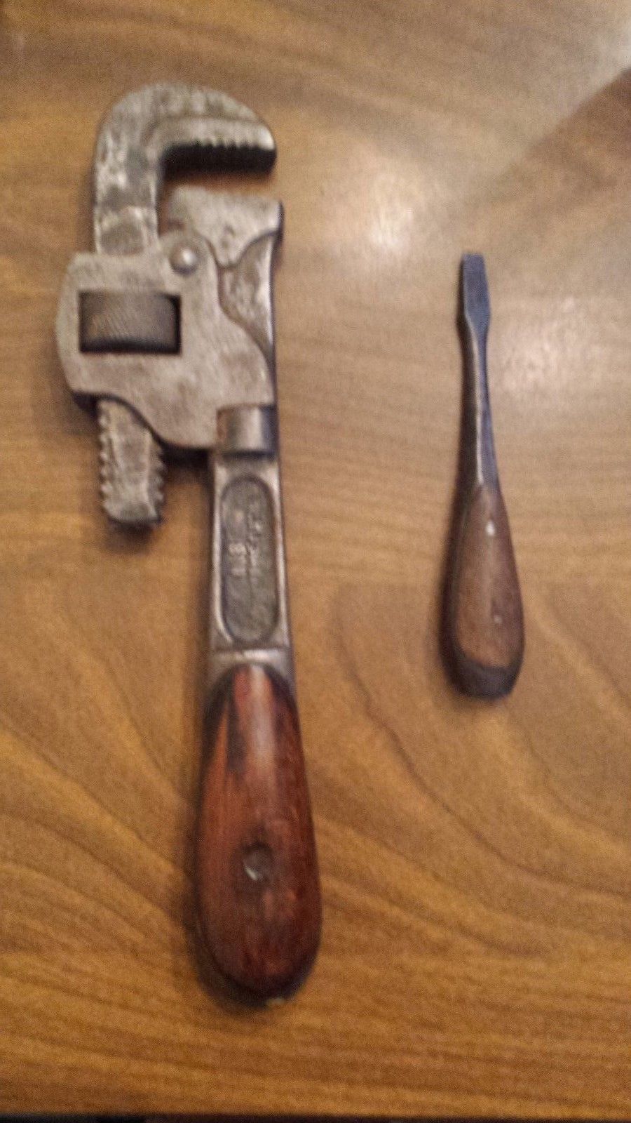 The H.D. Smith and Company Perfect Handle Pipe Wrench and Wooden Handle ...