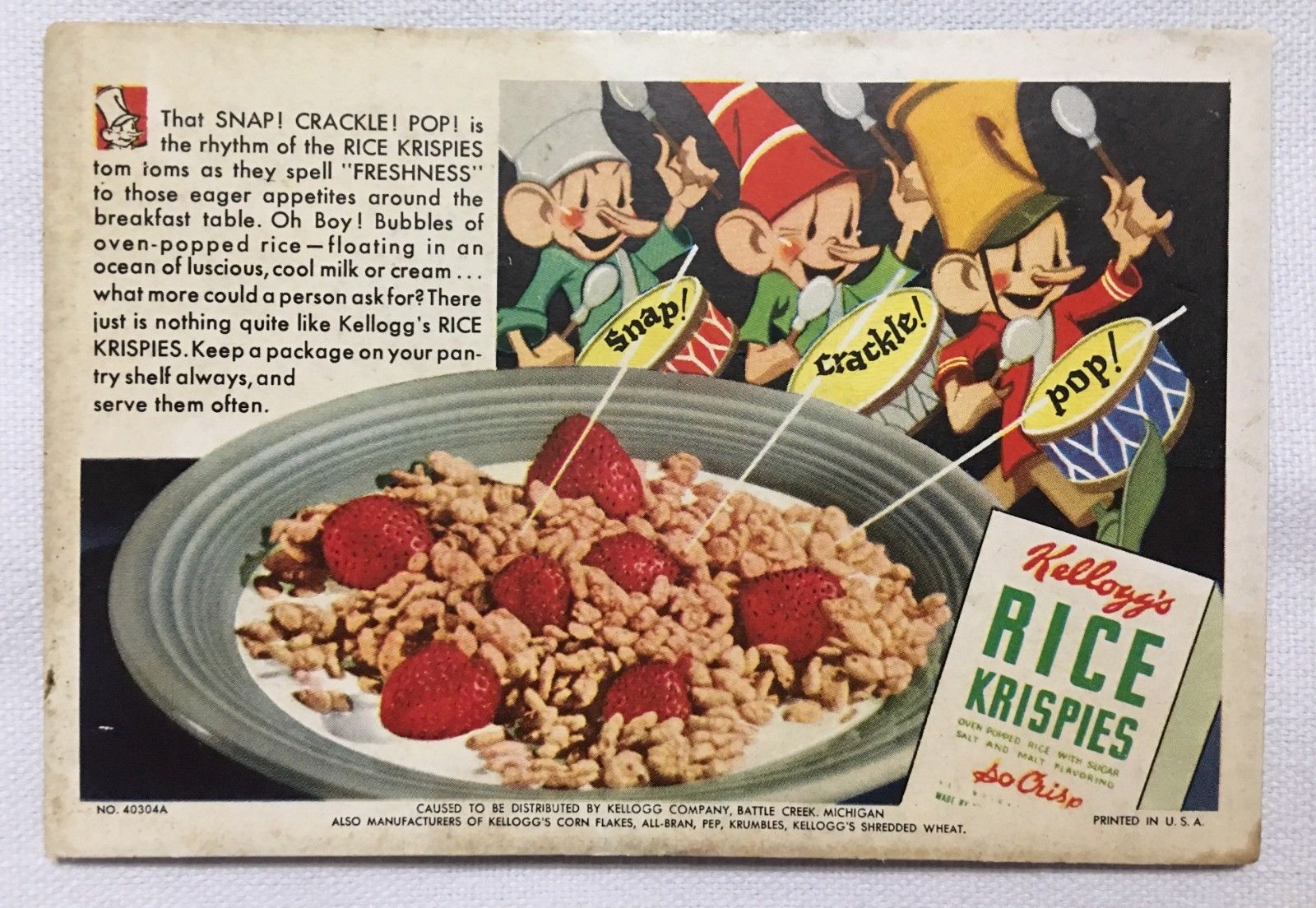 Kellogg''s Rice Krispies Vintage Old Ink Blotter -- Antique Price Guide ...