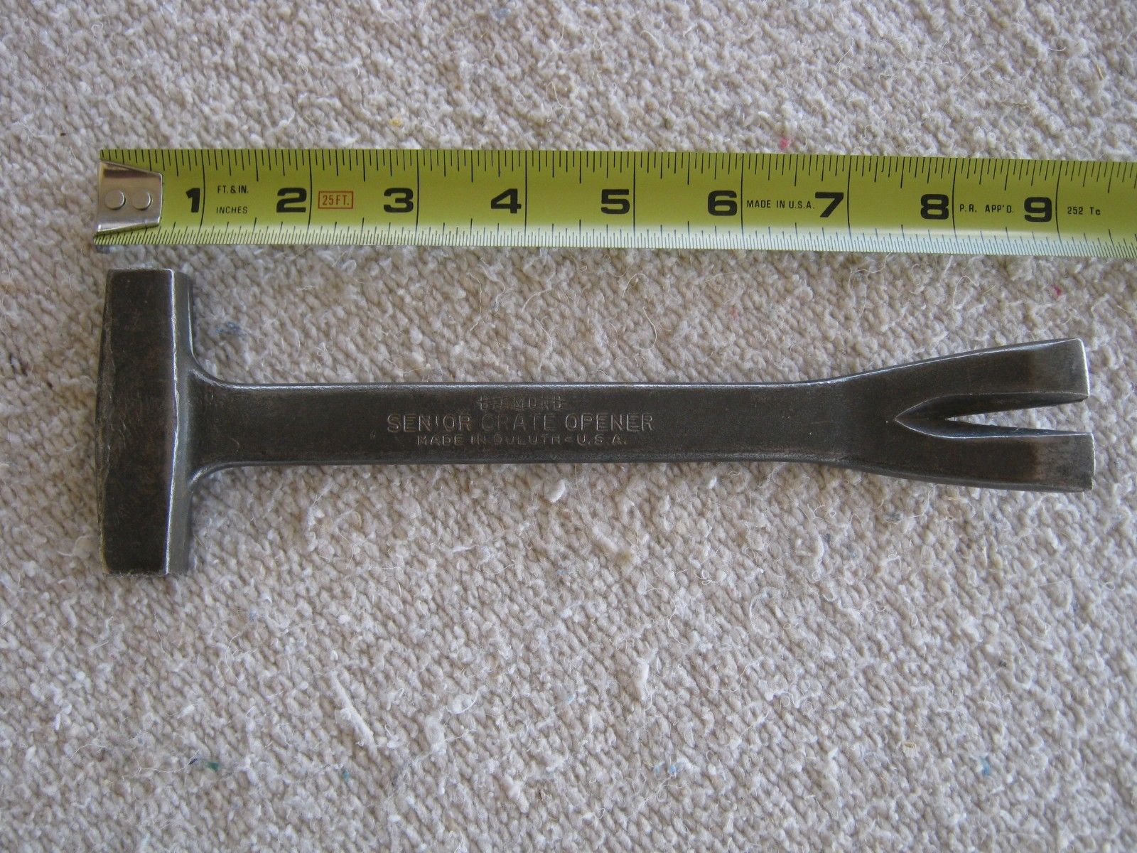 VINTAGE DIAMOND SENIOR CRATE OPENER 9" LENGTH DULUTH MINN. PRY BAR ...