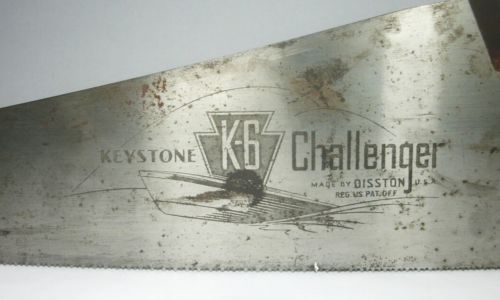 w Vintage Disston Keystone K-6 Challenger Crosscut Saw w/ Wood Handle ...