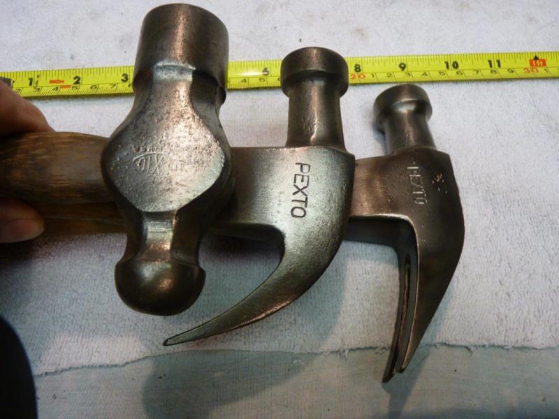3 VINTAGE PEXTO HAMMERS.2 CLAW ,AND 1 BALL PEEN TOOLS -- Antique Price ...