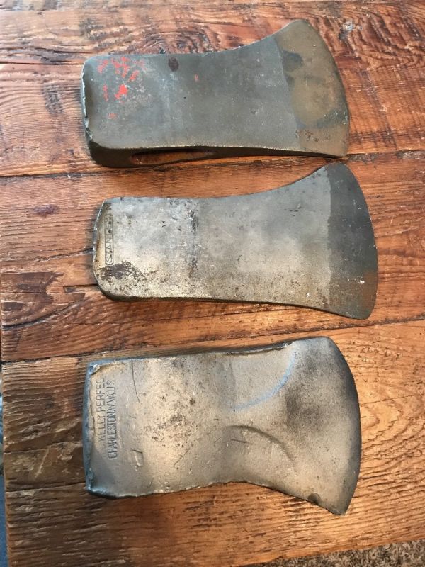 Three (3) Vintage Axe Heads Stanley, WC Kelly, Other -- Antique Price ...