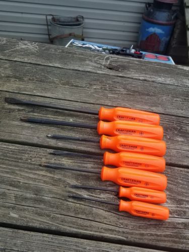 Craftsman Professional Set 7 Orange Handle Screwdrivers Pretty Rare ...