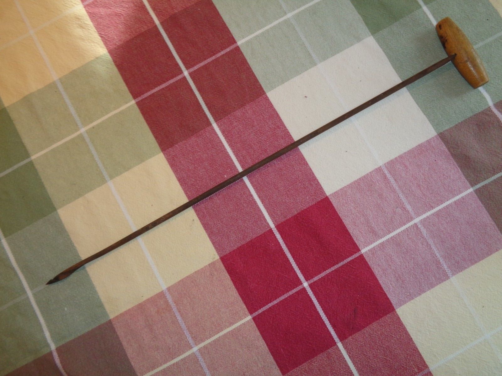 Vintage Hand Auger Drill T Handle 22" long wood handle ice bit fishing ...