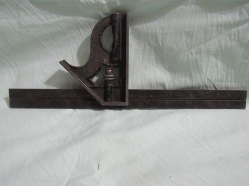 Antique "The L.S.S. Co." No. 4 Stamp on Ruler Combination Square 12 ...