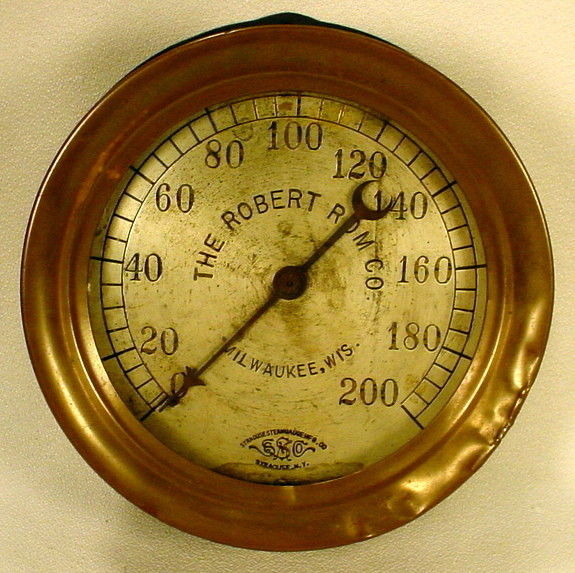 THE ROBERT ROM CO Milwaukee WI SYRACUSE STEAMGAUGE CO 200 psi Steampunk ...