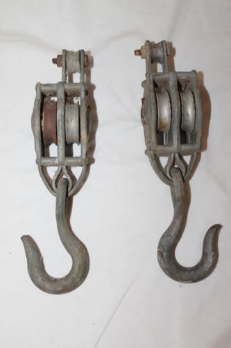 Antique Bell System Hook & Block Pulleys Pair Rigging Lineman Tool ...