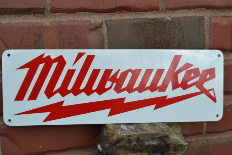 MILWAUKEE Power Tool SIGN Cordless Drill Logo SawZall Workshop logo ...