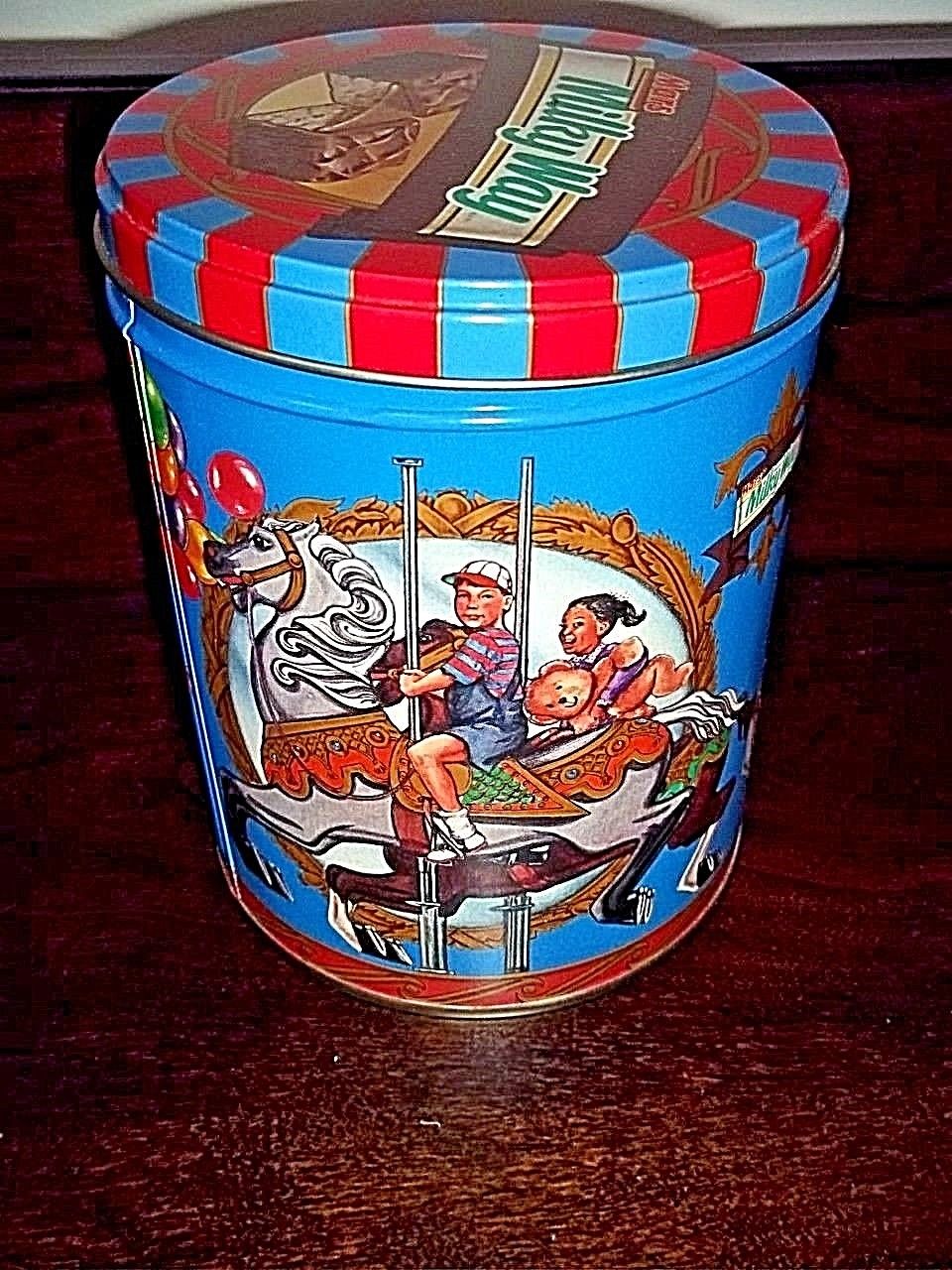 Vintage 1991 MILKY WAY MARS Tin Can Container Carousel Merry Go Round ...