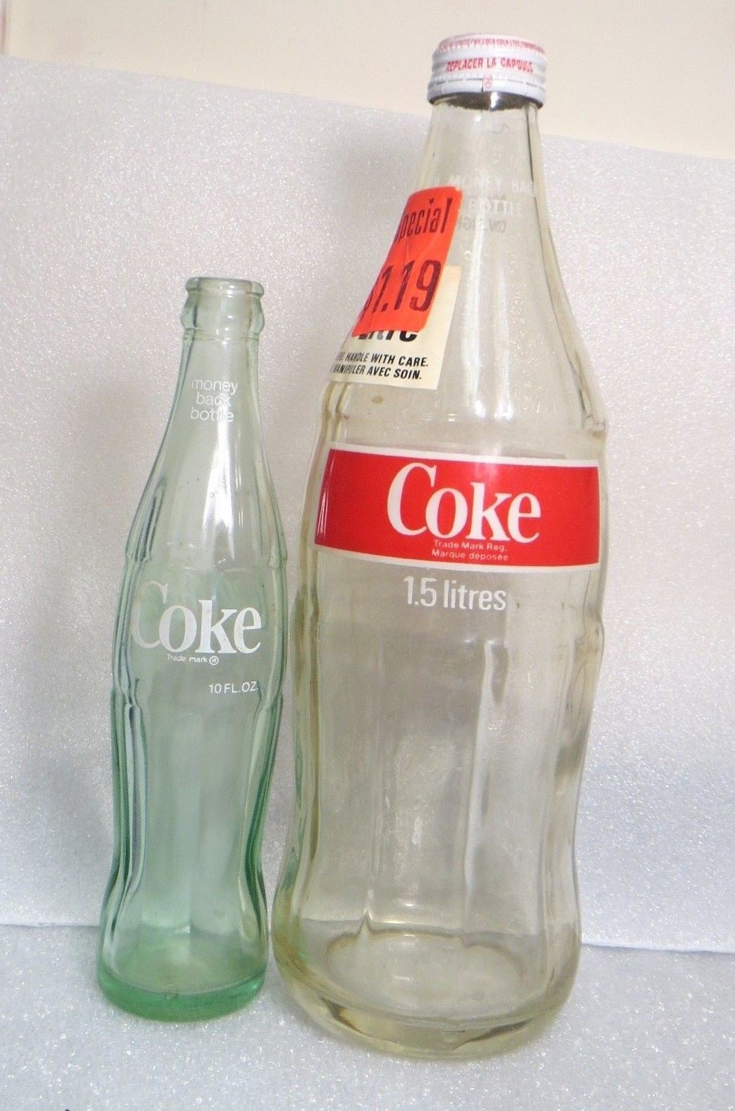 Rare VINTAGE COCA COLA 1 5 LITER GLASS Bottle 10OZ Green White Print Rare VINTAGE COCA COLA 1 5 LITER GLASS Bottle 10OZ Green White Print