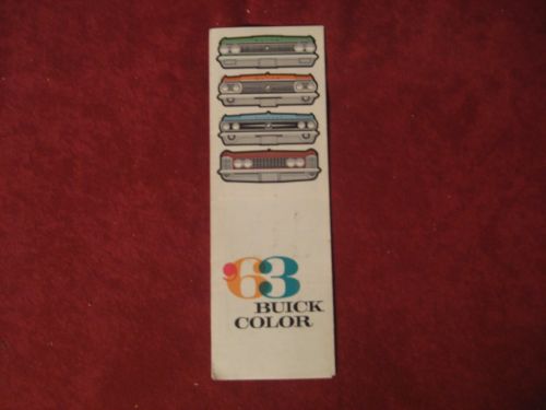 1963 Buick & Riviera Color chart Booklet Showroom Dealership Brochure ...