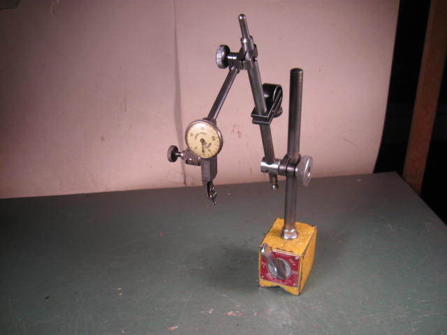 OLD USED MACHINING TOOLS MACHINIST MAG. BASE W/ DIAL INDICATOR ...