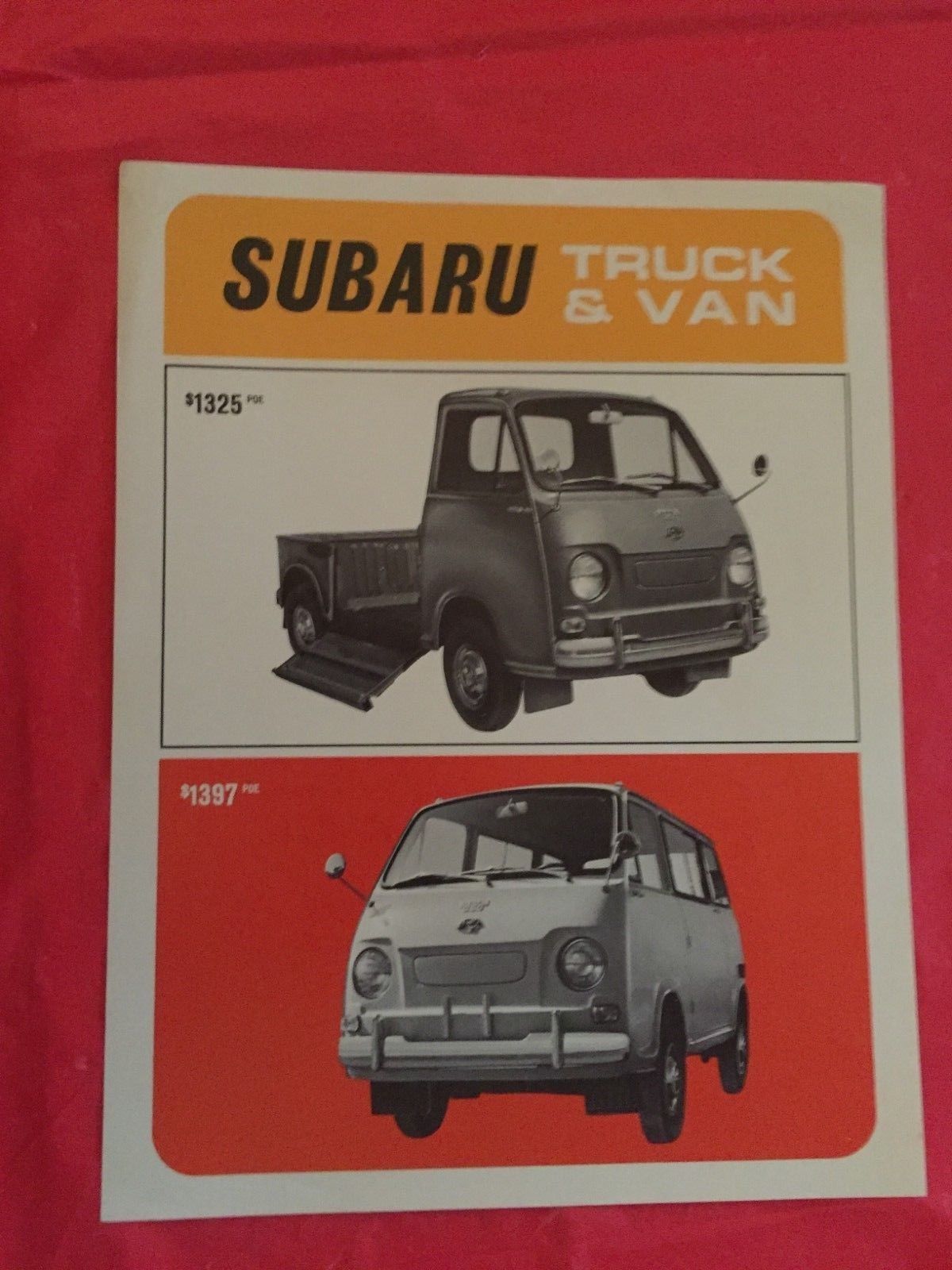 1968 Subaru "Truck & Van" Dealer Sales Brochure -- Antique Price Guide ...