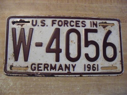 License Plate Germany 1961 U.S.Forces W-4056 -- Antique Price Guide ...