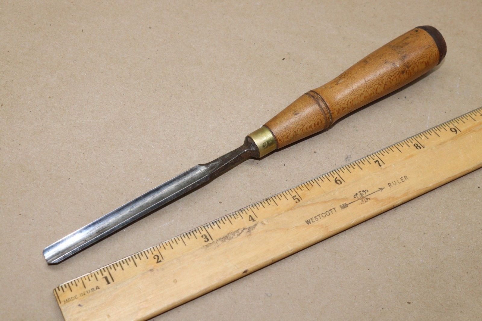 Old tools Vintage Buck Brothers 3/8" No. 7 sweep straight wood carving ...