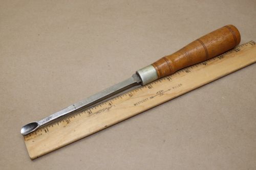 OLD TOOLS VINTAGE 7/16" STRAIGHT WOOD CARVING GOUGE MADE FROM NICHOLSON ...