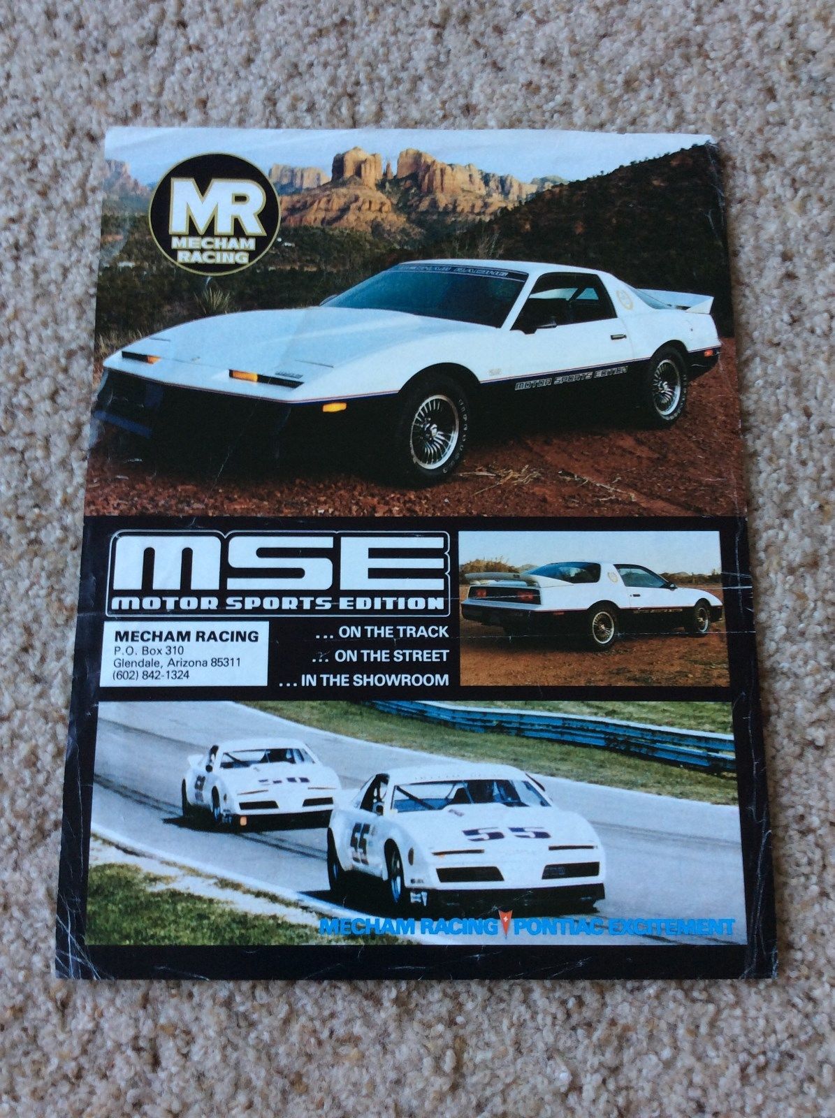 1982 Pontiac trans-am special ed, MR Mecham racing, handout sheet ...