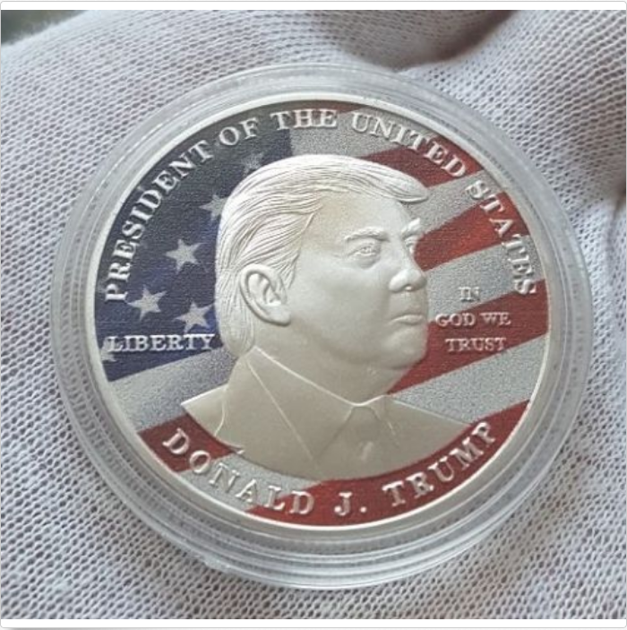 President Donald Trump 1oz Silver Clad MAGA Commemorative Colorized ...