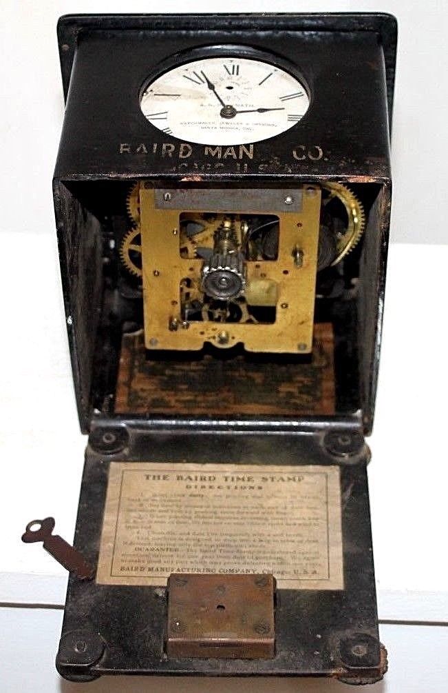 ANTIQUE "BAIRD ADVERTISING" HEAVY CAST IRON BAIRD TIME STAMP WATCHMAKER ...