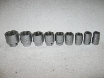 Vintage Mac 1/2" Drive Double Square 8pt Socket Set Lot, 7/16" to 1 ...