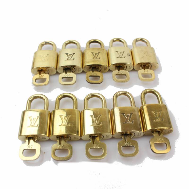 Authentic Louis Vuitton Padlock Set of 10Pairs Gold 115249 -- Antique ...